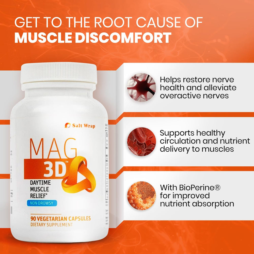 Mag 3D™ Non-Drowsy Muscle Relaxer for Leg Cramps, Nerve Pain, Circulation